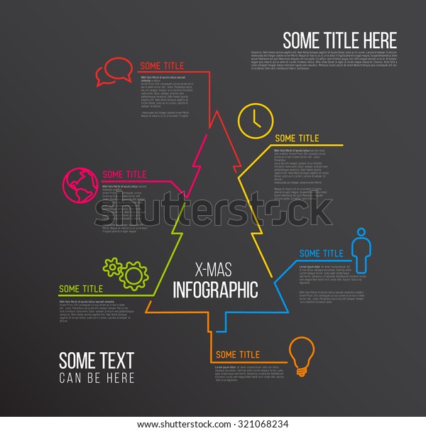 Vector Christmas Infographic Report Template Made Stock Vector (Royalty ...
