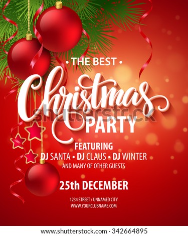 Vector Christmas Party Design Template Vector Stock Vector (Royalty ...