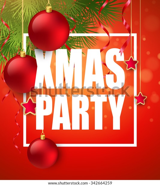 Vector Christmas Party Design Template Vector Stock Vector (Royalty ...
