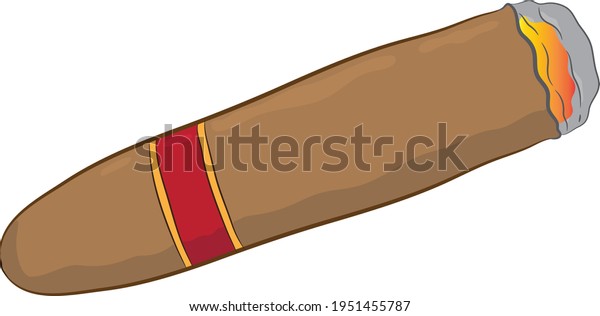 Vector Cigar Clip Art Colored Stock Vector (Royalty Free) 1951455787 ...