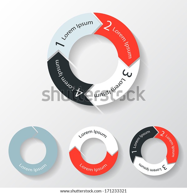 Vector Circle Arrows Set Infographic Template Stock Vector (Royalty ...