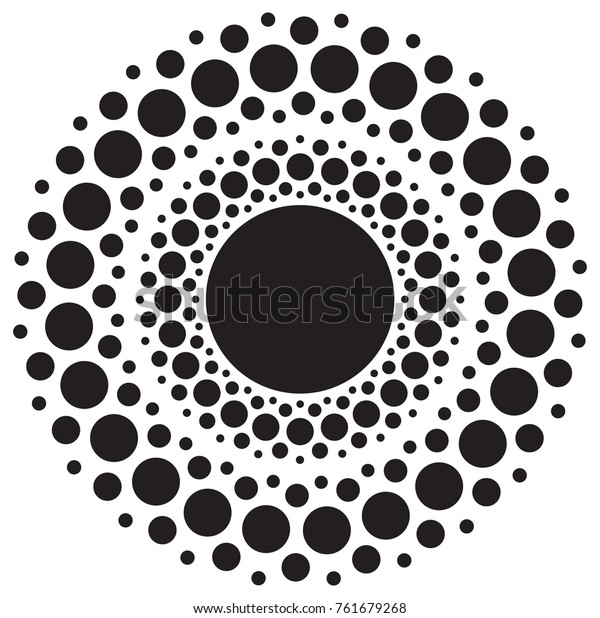 Vector Circle Black Dots On White Stock Vector (Royalty Free) 761679268 ...