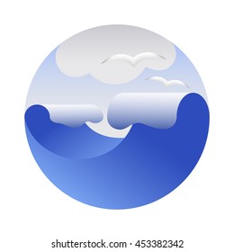 Vector Circle Illustration Sea Storm Flat: เวกเตอร์สต็อก (ปลอดค่า ...