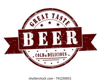 Vector Circle Stamp Great Taste Beer Stock Vector (Royalty Free ...