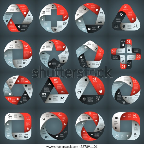Vector Circle Striped Ribbons Infographic Template Stock Vector ...