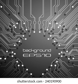 Vector Circuit Board Black White Background Stock Vector (Royalty Free ...