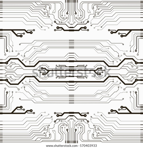 Vector Circuit Board Illustration Colorful Flat Stock Vector (Royalty ...
