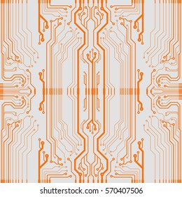 Vector Circuit Orange Board Illustration Flat Stock Vector (Royalty ...