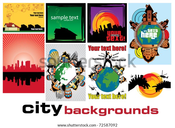 Vector City Backgrounds Stock Vector (Royalty Free) 72587092 | Shutterstock