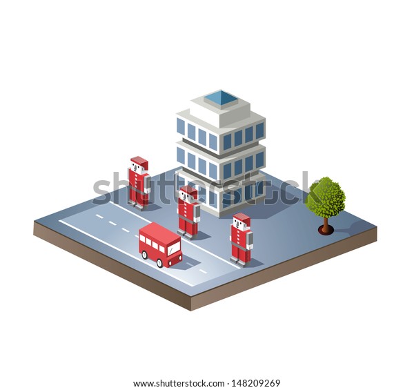 Vector City Block Houses Roads Stock Vector (Royalty Free) 148209269 ...