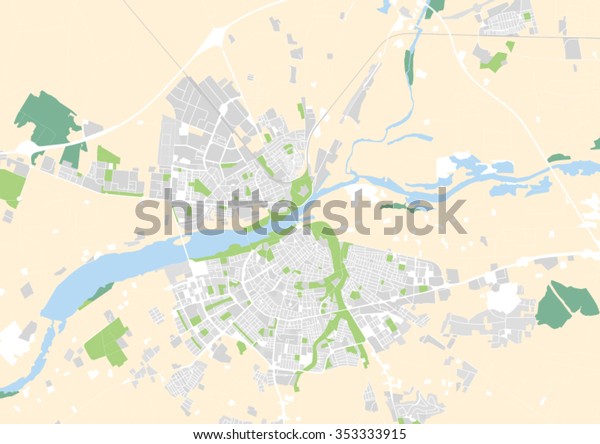 Vector City Map Badajoz Spain Stock Vector (Royalty Free) 353333915 ...