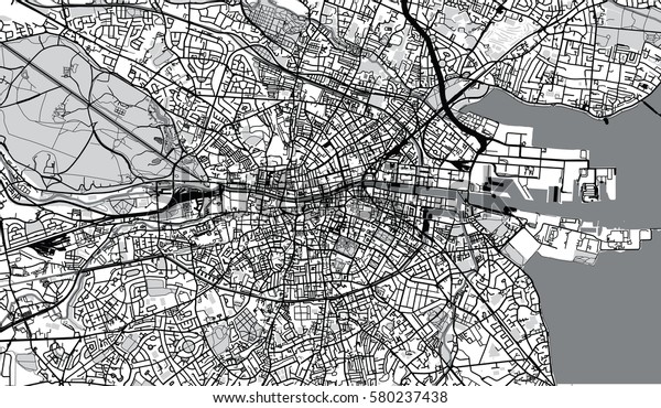 Vector City Map Dublin Ireland Stock Vector (Royalty Free) 580237438
