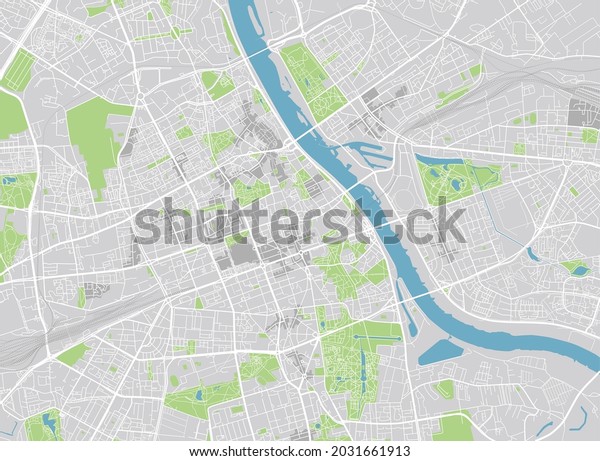 Vector City Map Warsaw Well Organized Stock Vector (Royalty Free ...