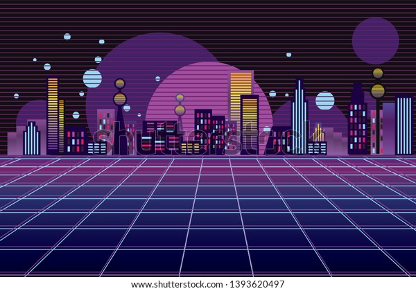 Vector City Style 80s Poster Banner Stock Vector (Royalty Free ...