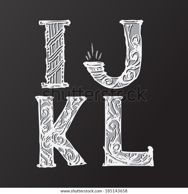 Vector Classic Alphabet Ijkl Stock Vector (Royalty Free) 185143658 ...