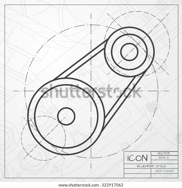 Vector Classic Blueprint Belt Drive Icon Stock Vector (Royalty Free ...