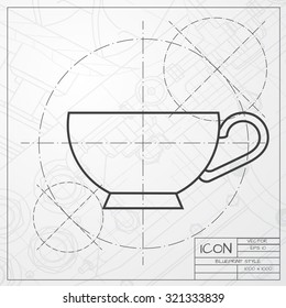 Vector Classic Blueprint Cup Tea Coffee Stock Vector (Royalty Free ...