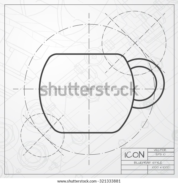 Vector Classic Blueprint Cup Tea Coffee Stock Vector (Royalty Free ...