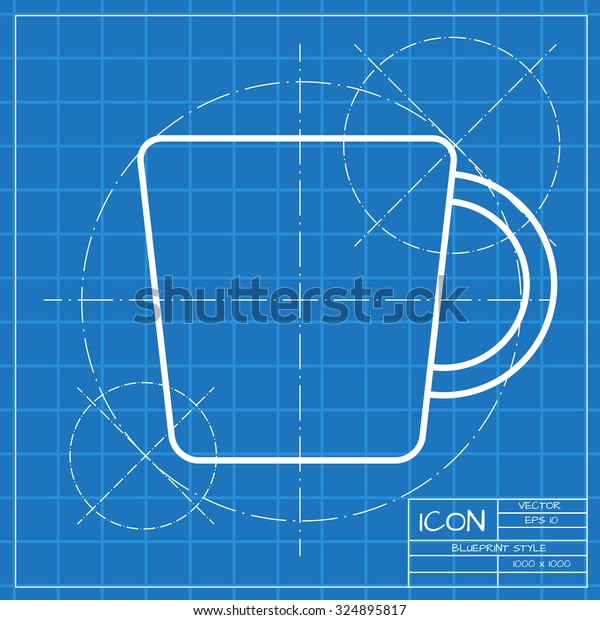 Vector Classic Blueprint Cup Tea Coffee Stock Vector (Royalty Free ...