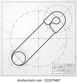 Vector Classic Blueprint Tailor Pin Icon Stock Vector (Royalty Free ...
