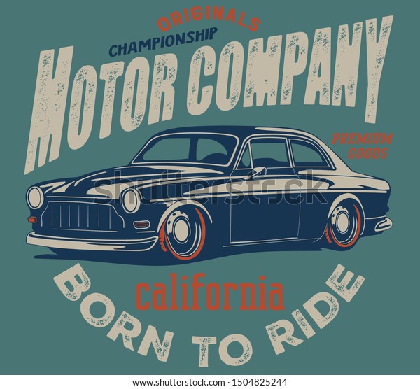 Vector Classic Race Car Illustration Poster Stock Vector (Royalty Free ...