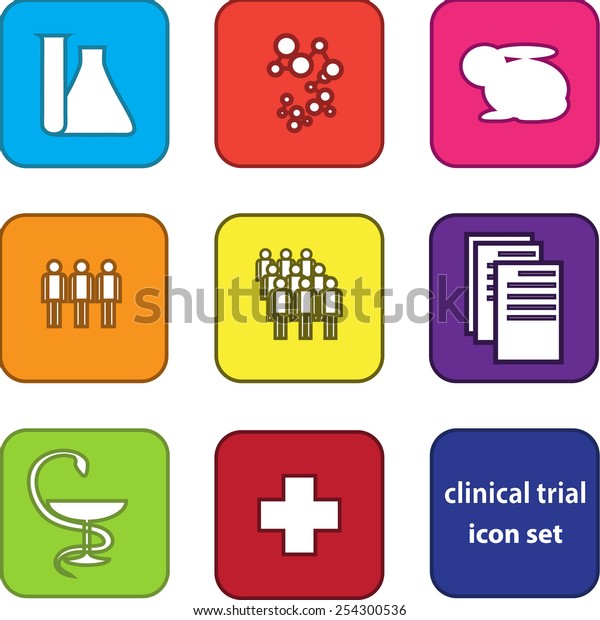 Vector Clinical Trials Icons Set Medicine Stock Vector (Royalty Free ...
