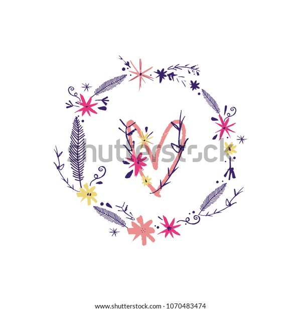 Vector Clip Art Boho Heart Floral Stock Vector (Royalty Free ...