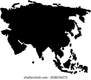 Vector Clip Art Graphics Asia Outline Stock Vector (Royalty Free ...