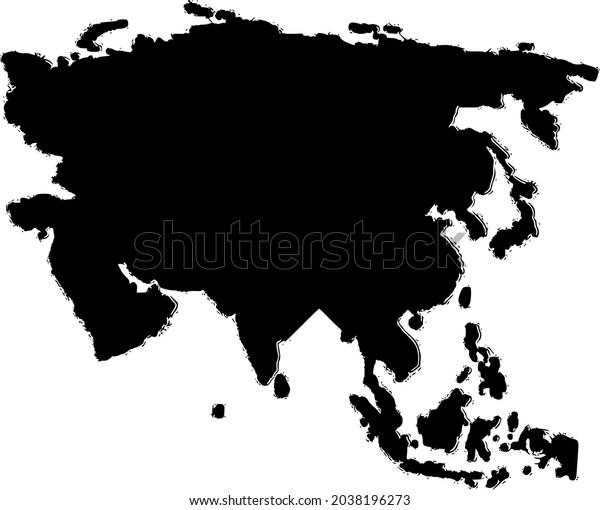 Vector Clip Art Graphics Asia Outline Stock Vector (Royalty Free ...