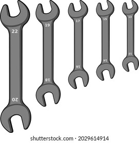 Vector Clip Art Image Set Wrenches Stock Vector (Royalty Free ...
