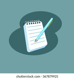 Vector Clip Art Pen Notebook Stock Vector (Royalty Free) 367879925 ...