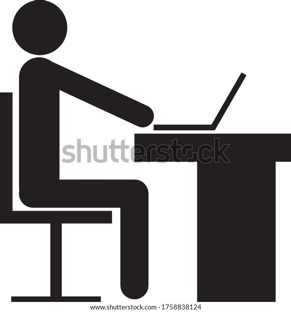 Vector Clipart Office Symbol Black White Stock Vector (Royalty Free ...