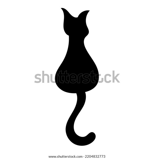 Vector Clipart Sitting Cat View Back Stock Vector (Royalty Free ...
