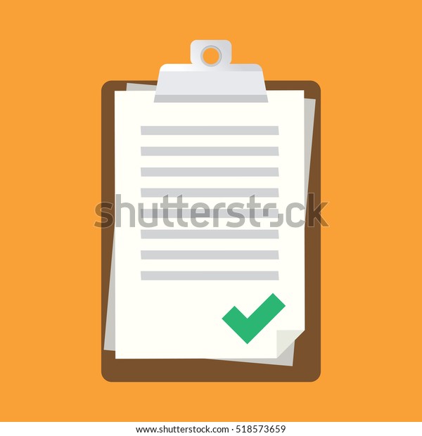 Vector Clipboard Green Tick Stock Vector (Royalty Free) 518573659