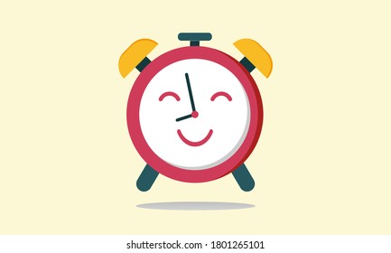 Table Alarm Clock Happy Face Cartoon Stock Vector (Royalty Free) 1280612188