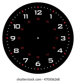 Vector Clock Face Black Dial Stock Vector (Royalty Free) 470506268 ...