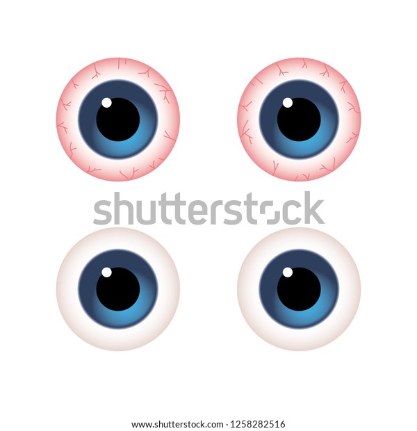 Vector Closeup Comparison Regular Eyes Red Stock Vector (Royalty Free ...