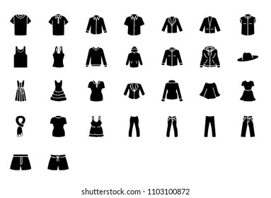 Black Clothes Icons Vector Set Icons: vector de stock (libre de ...