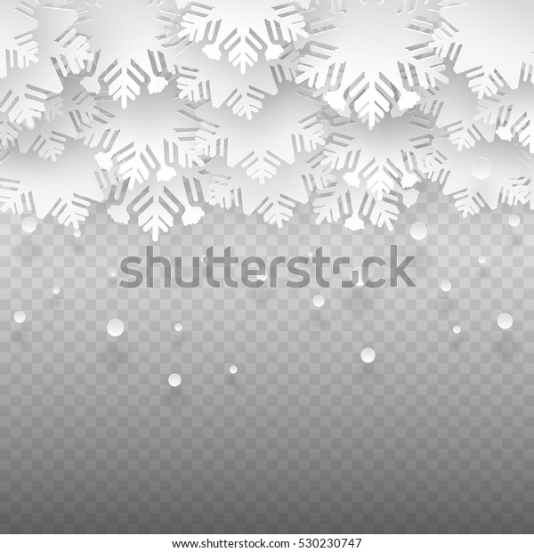 Vector Cloud Snowflakes On Transparent Background Stock Vector (Royalty ...