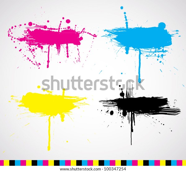 Vector Cmyk Ink Splash Banners 库存矢量图（免版税）100347254 | Shutterstock