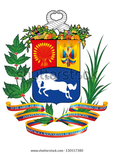 Vector Coat Arms Venezuela Stock Vector (Royalty Free) 130557380