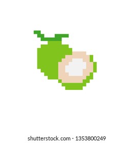 Pixel Art Coconut: เวกเตอร์สต็อก (ปลอดค่าลิขสิทธิ์) 1363832318 ...