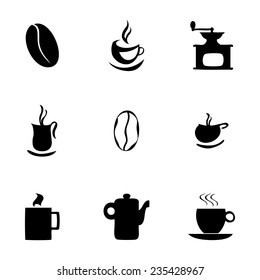 Vector Coffee Icons Set On White Stock Vector (Royalty Free) 235428967 ...