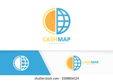 Vector Coin Planet Logo Combination Money: vector de stock (libre de ...