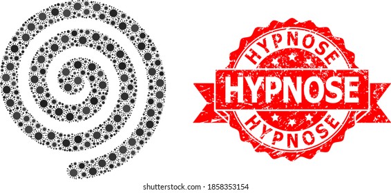 Vector Collage Hypnosis Spiral Virus Hypnose: เวกเตอร์สต็อก (ปลอดค่า ...