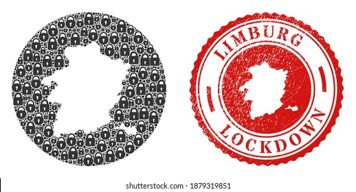 Vector Collage Limburg Province Map Locks Stock Vector (Royalty Free ...