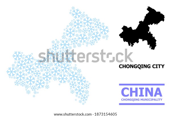 Vector Collage Map Chongqing Municipality Done Stock Vector (Royalty ...