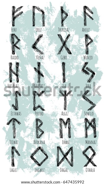 Vector Collection Ancient Scandinavian Runes Germanic Stock Vector ...