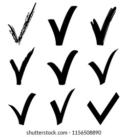 Vector Collection Black Check Marks On Stock Vector (Royalty Free ...
