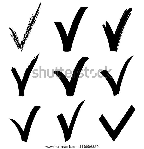 Vector Collection Black Check Marks On Stock Vector (Royalty Free ...